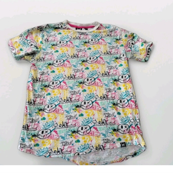 Wxyz | Shirts | Vintage Wxyz All Over Doodle Print Graffiti Colorful T ...